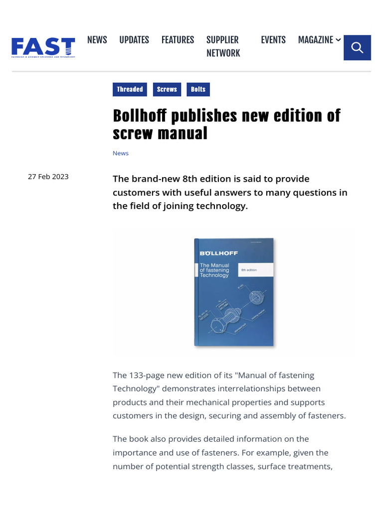 New Edition of Screw Manual | PDF | Screw | Subscription Business Model
