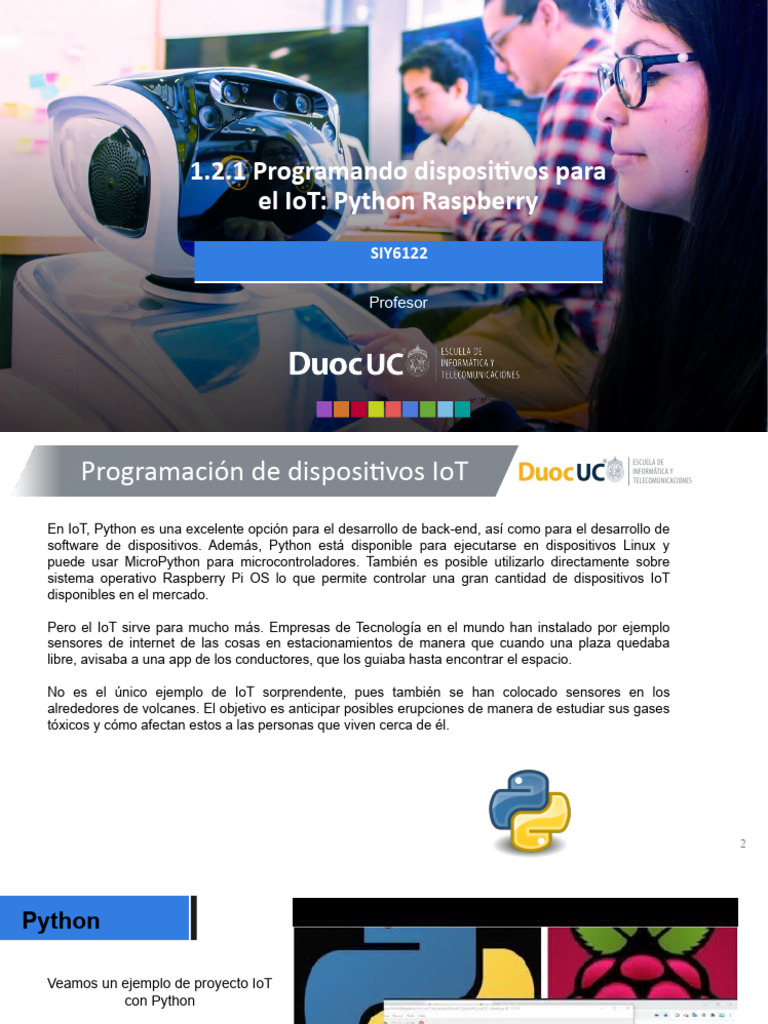 1.2.1 Programando Dispositivos para El IoT - Python Raspberry | PDF | Python (lenguaje de ...