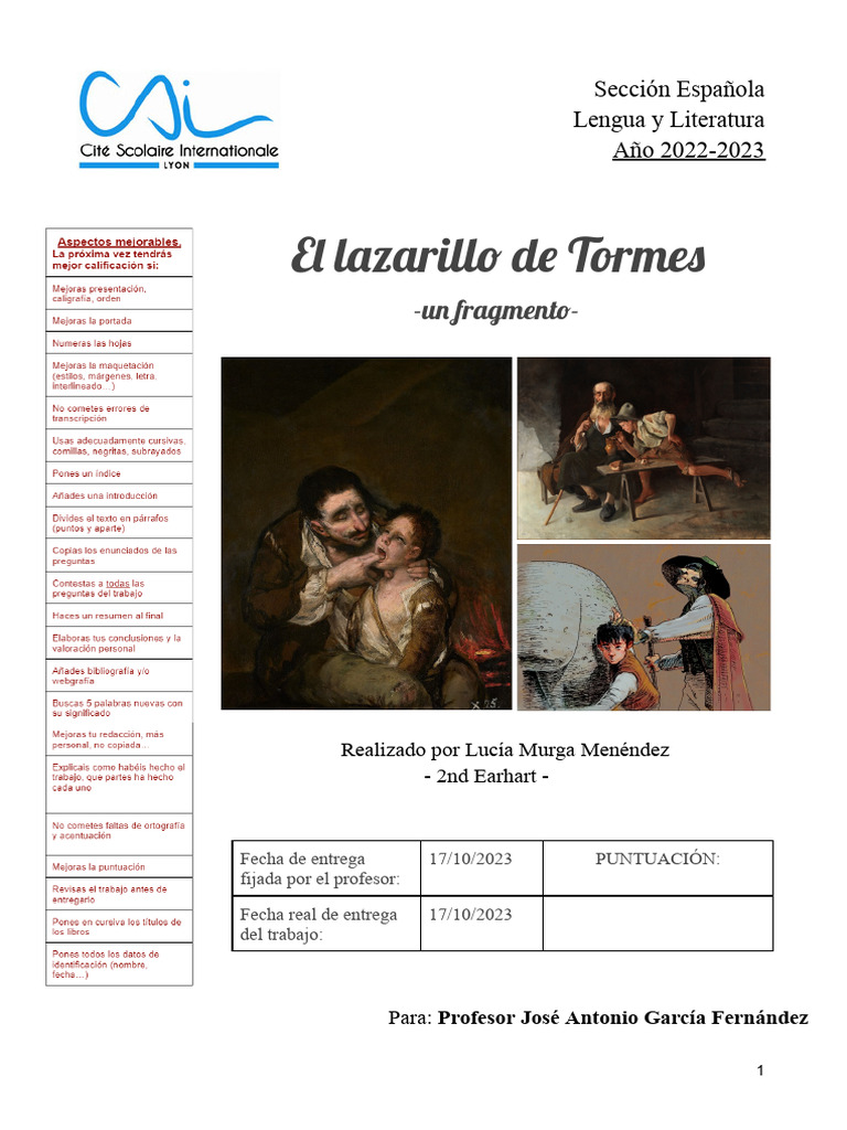 Análisis del Lazarillo de Tormes | PDF | Narración | Comillas