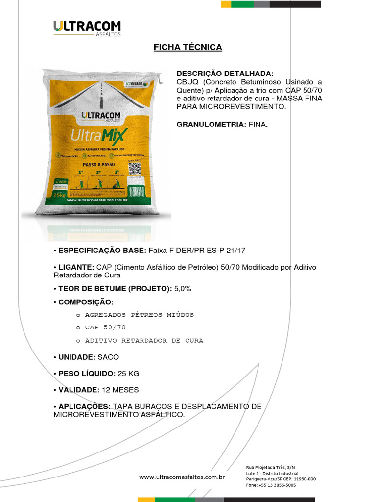 Ficha Tecnica Ultramix 2022 | PDF
