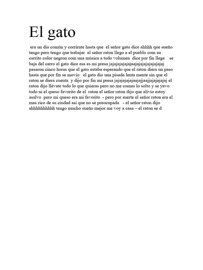 El gato y el ratón: un cuento corto | PDF