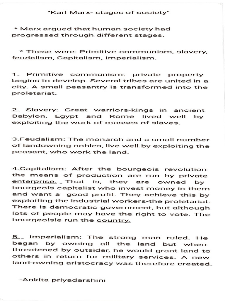 Marx's Stages of Society | PDF