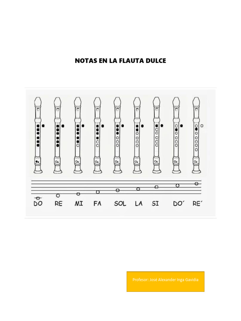 Notas para Flauta Dulce: Guía del Profesor | PDF