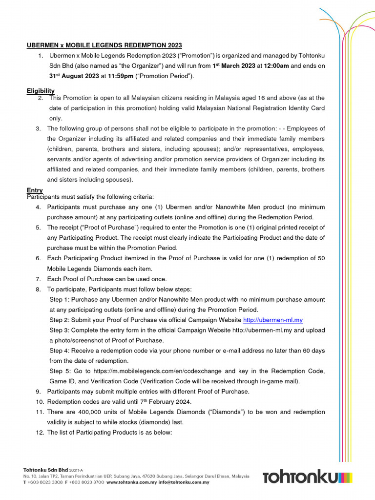 Ubermen Mobile Legends TNC 2023 | PDF | Tort | Privacy