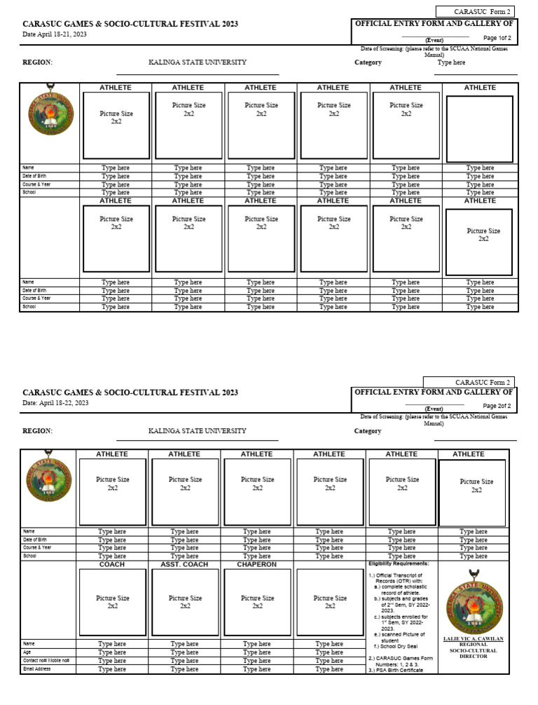 Carasuc Form 2 Gallery | PDF