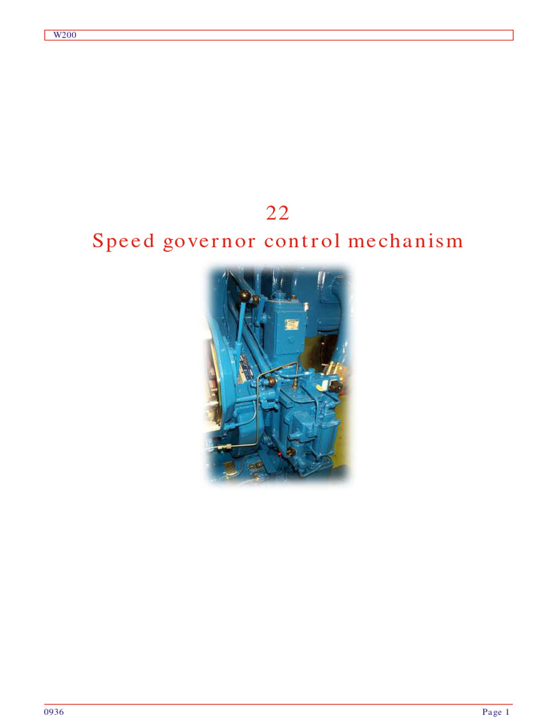 Chapter 22 - Speed Governor Control Mechanism | PDF | Piston | Bearing ...