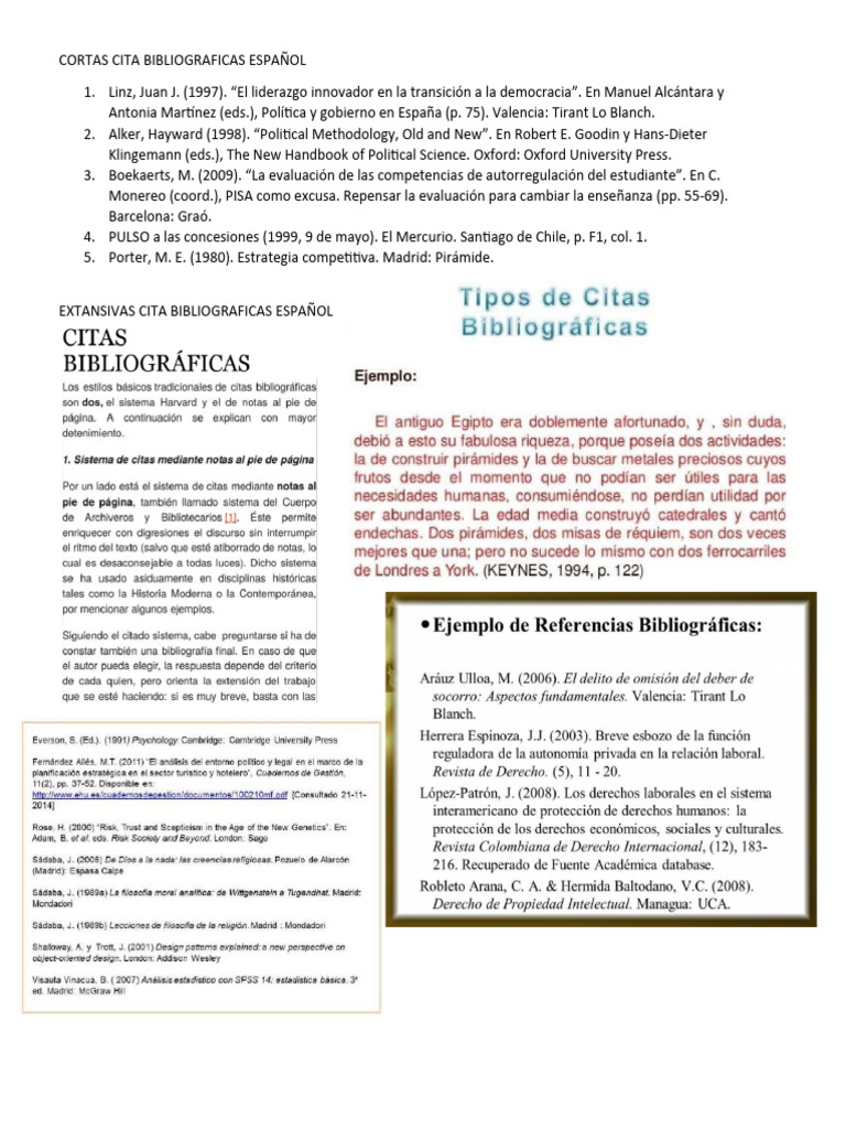 Cortas Cita Bibliograficas Español | PDF | Narración