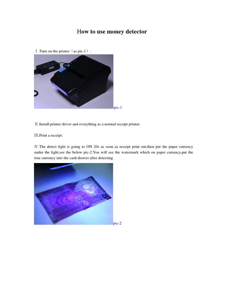 How To Use Money Detector | PDF