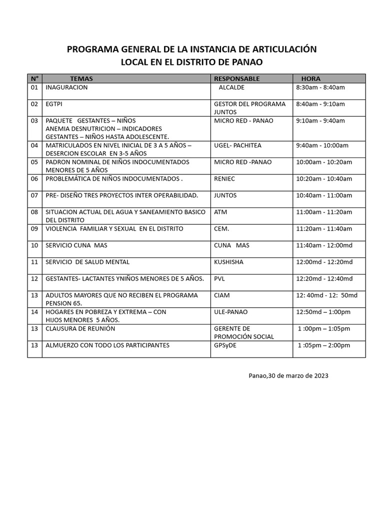 Programa General Ial | PDF