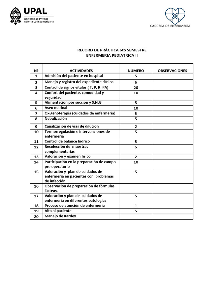 Hojas de Record 3 Materias | PDF | Enfermería | Programas sociales