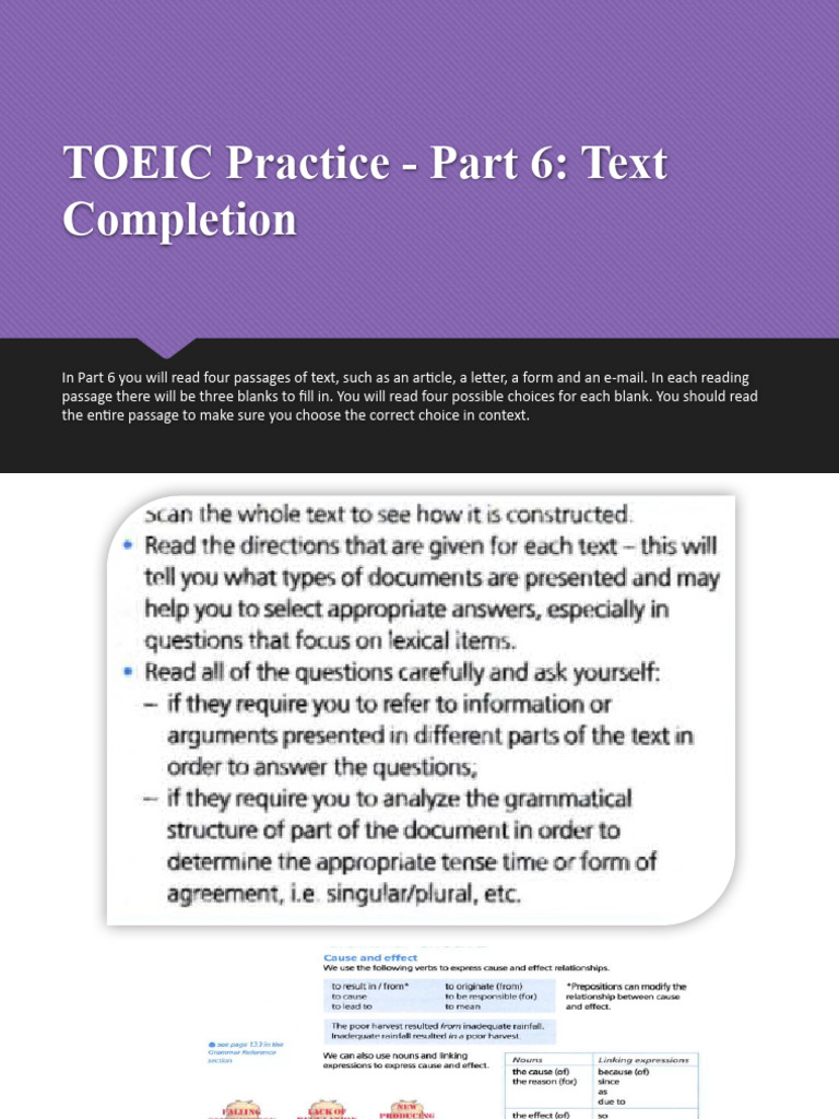 TOEIC Part 6 Practice Questions | PDF | Franchising | Telephone