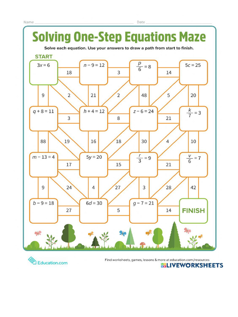 Equations Maze | PDF
