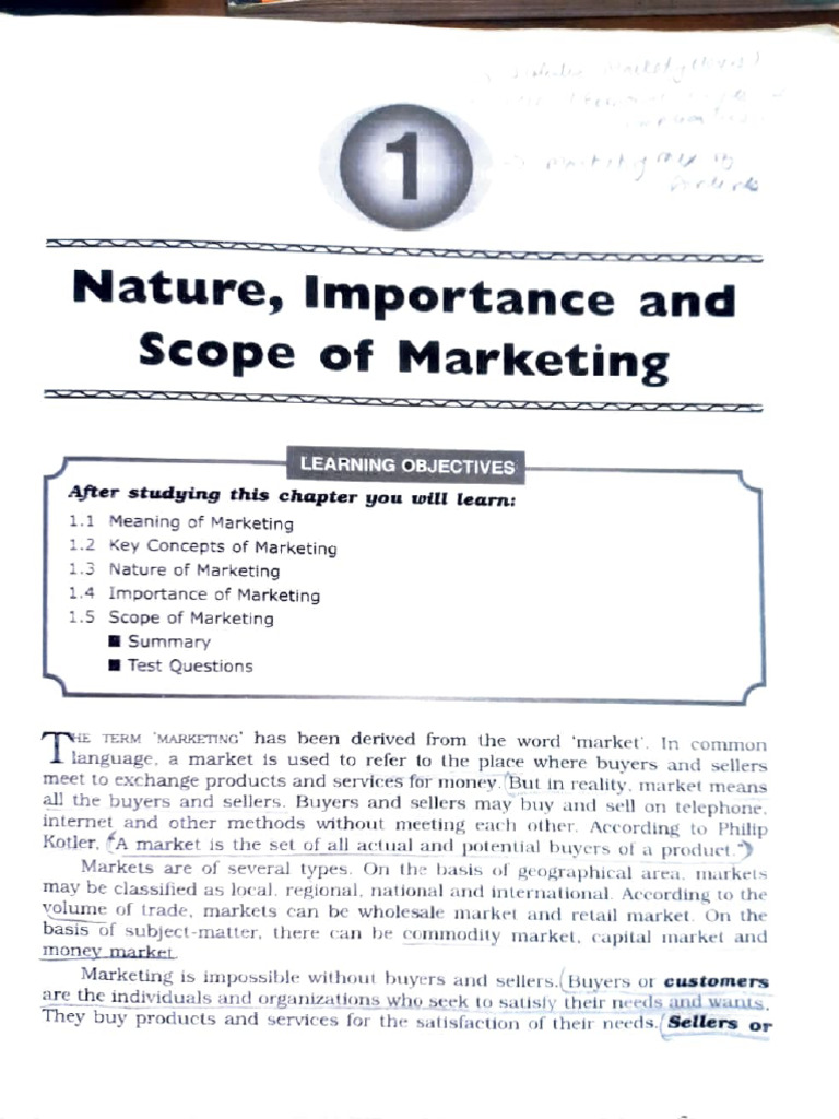 Nature & Imp of Mkting POM | PDF | Marketing | Sales