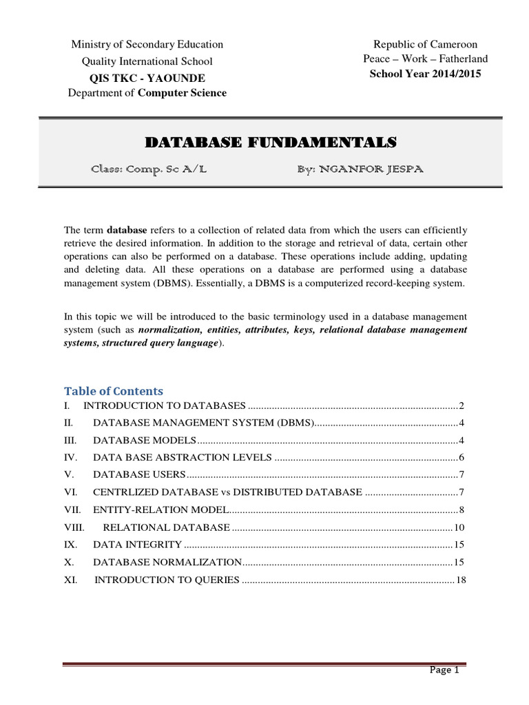 Database by NJM | PDF | Databases | Relational Model