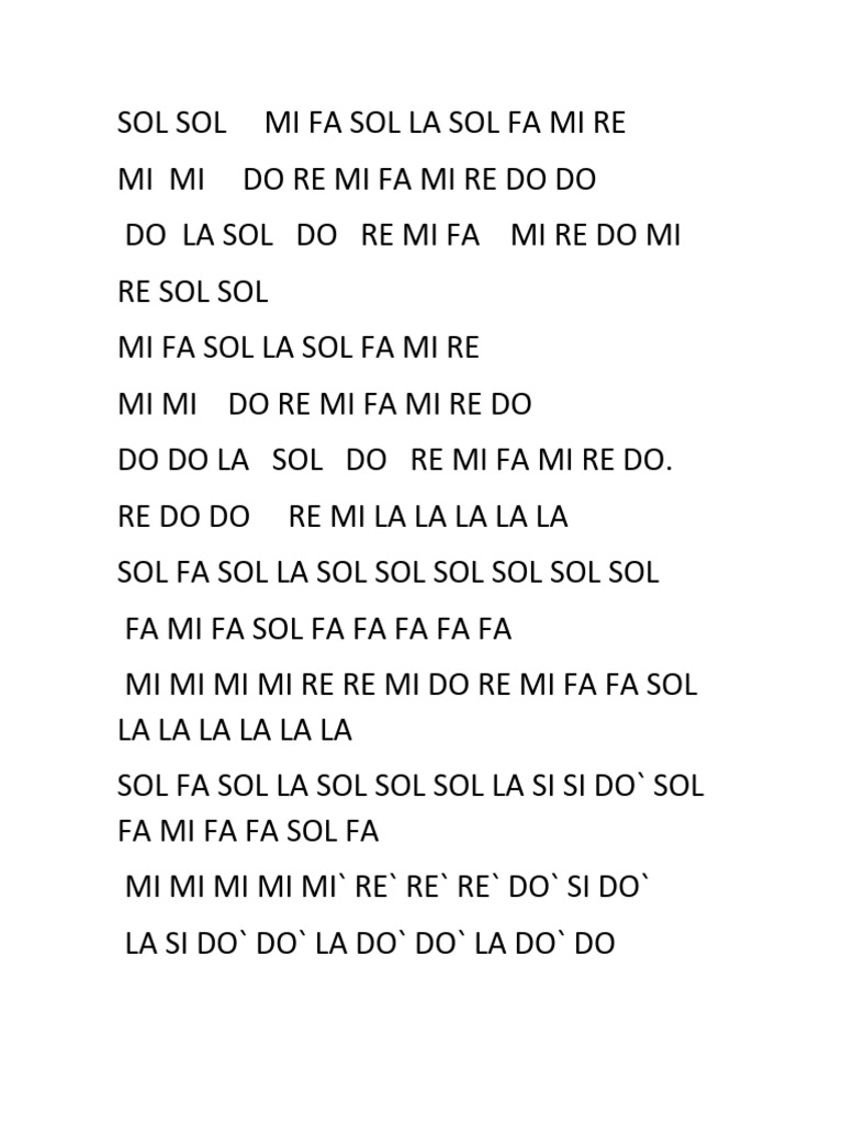 Sol Sol Mi Fa Sol La Sol Fa Mi Re | PDF