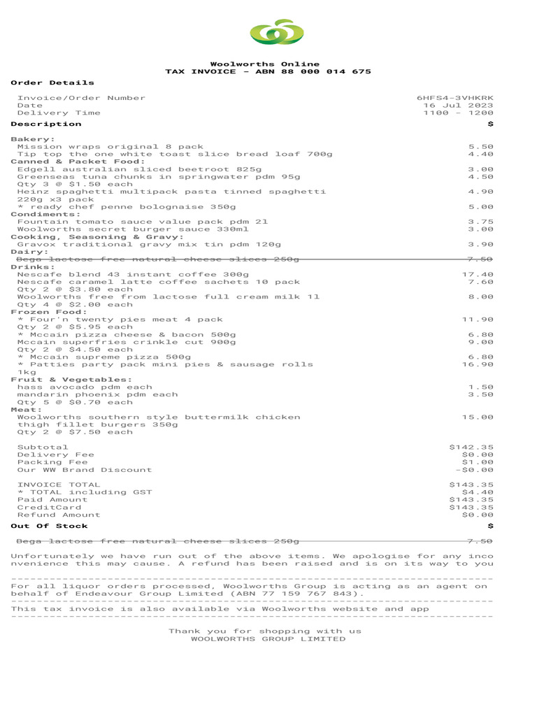 Online Receipt 16jul20230000 TDBHJ | PDF | Hamburgers | Food And Drink ...