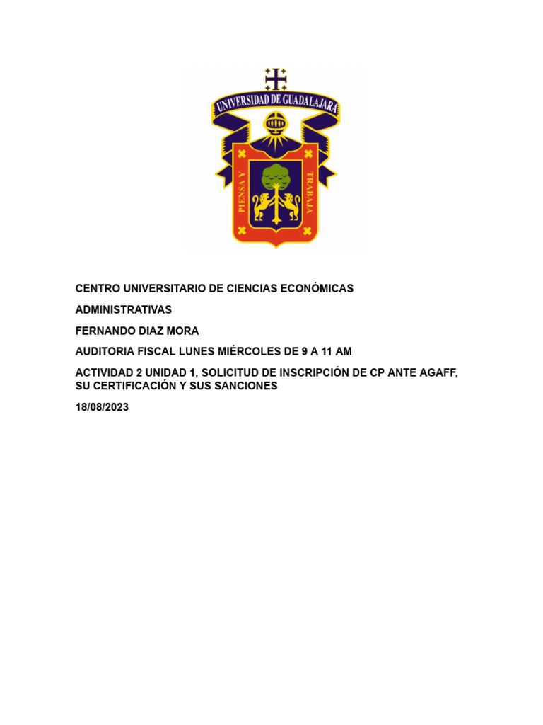 DIAZ MORA FERNANDO ACTIVIDAD 2 UNIDAD I Solicitud de Inscripción de CP ...