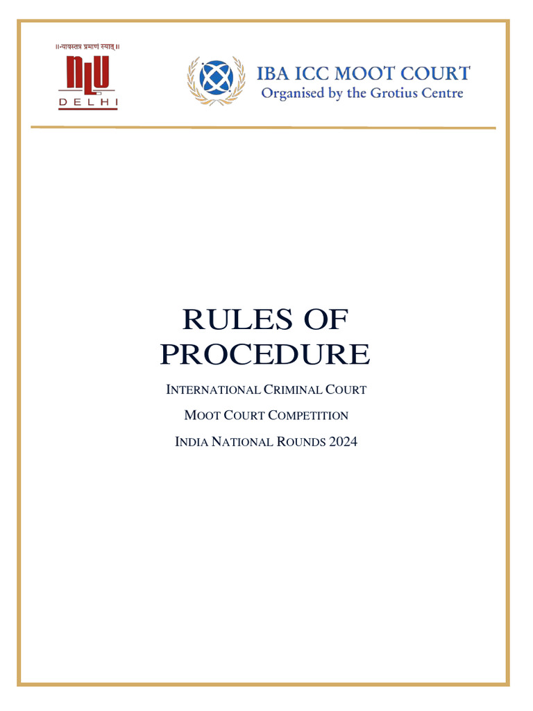 Rules of Procedure - India National Rounds 2024 - IBA ICC Moot Court Competition | PDF ...