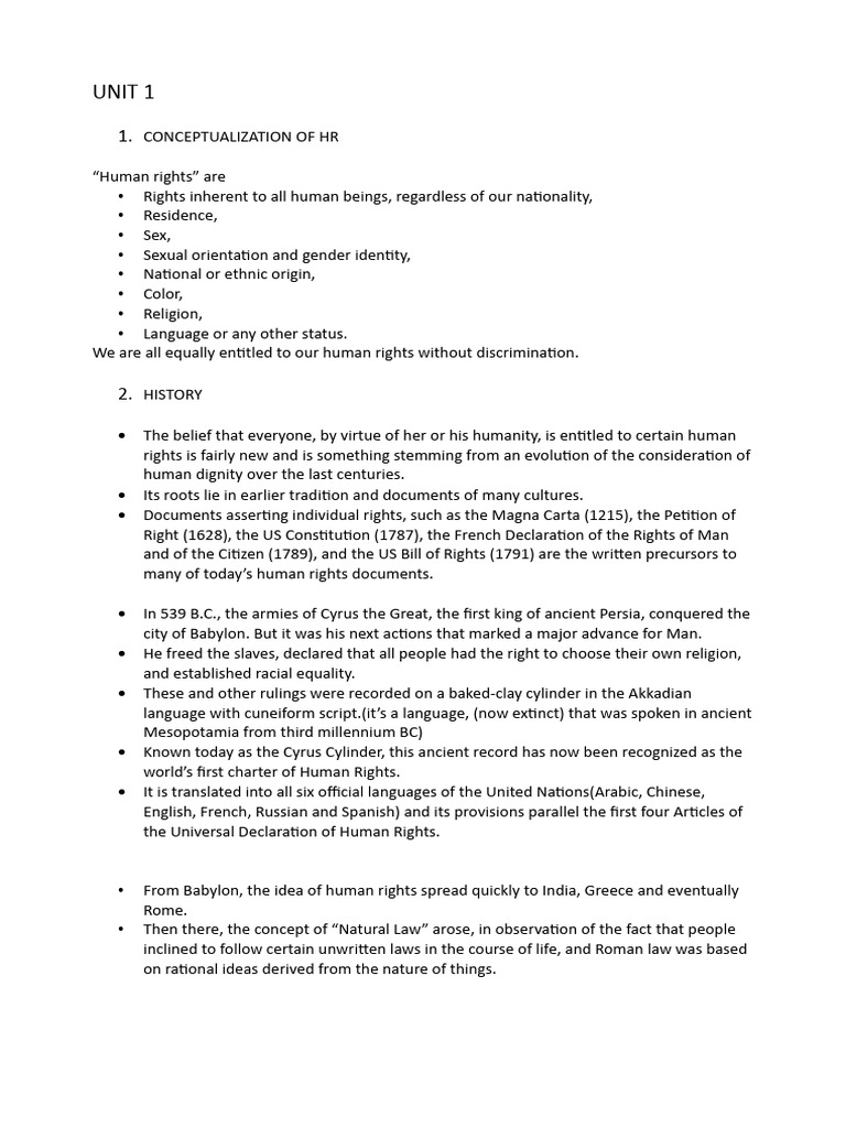 Human Rights Notes | PDF | Human Rights | Natural Law