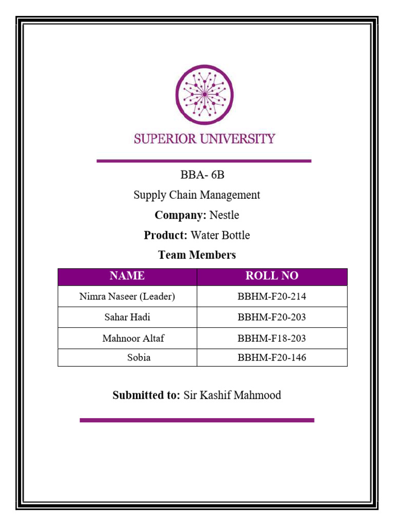 Nestlé SCM Project Analysis | PDF | Inventory | Logistics