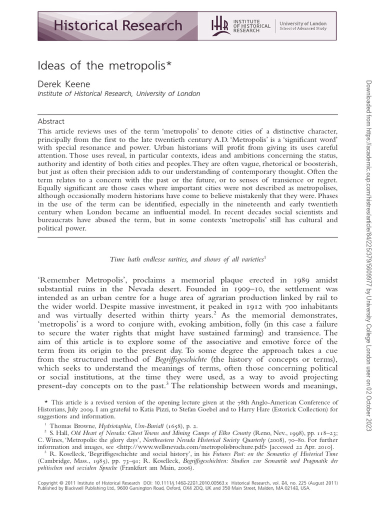 Ideas of The Metropolis | PDF | Holy Roman Empire | Milan