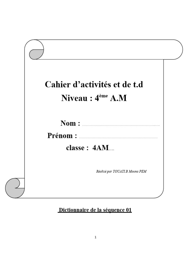 Cahier Dactivités 4am | Download Free PDF | Algérie | Clause