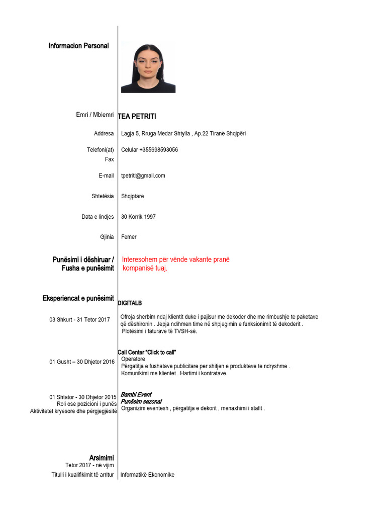 CV_Tea Petriti | PDF