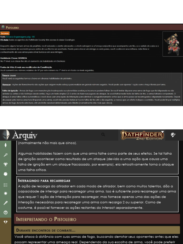 Pistoleiro - Classes - Arquivos de Nethys - Banco de Dados Pathfinder 2 ...