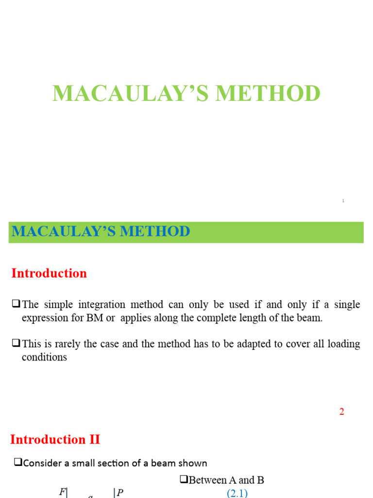 Macaulay's method | PDF | Beam (Structure) | Applied And Interdisciplinary Physics