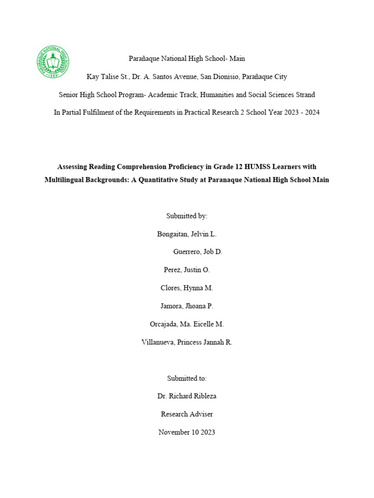 Rrlas Group 3 | Download Free PDF | Reading Comprehension | Second Language