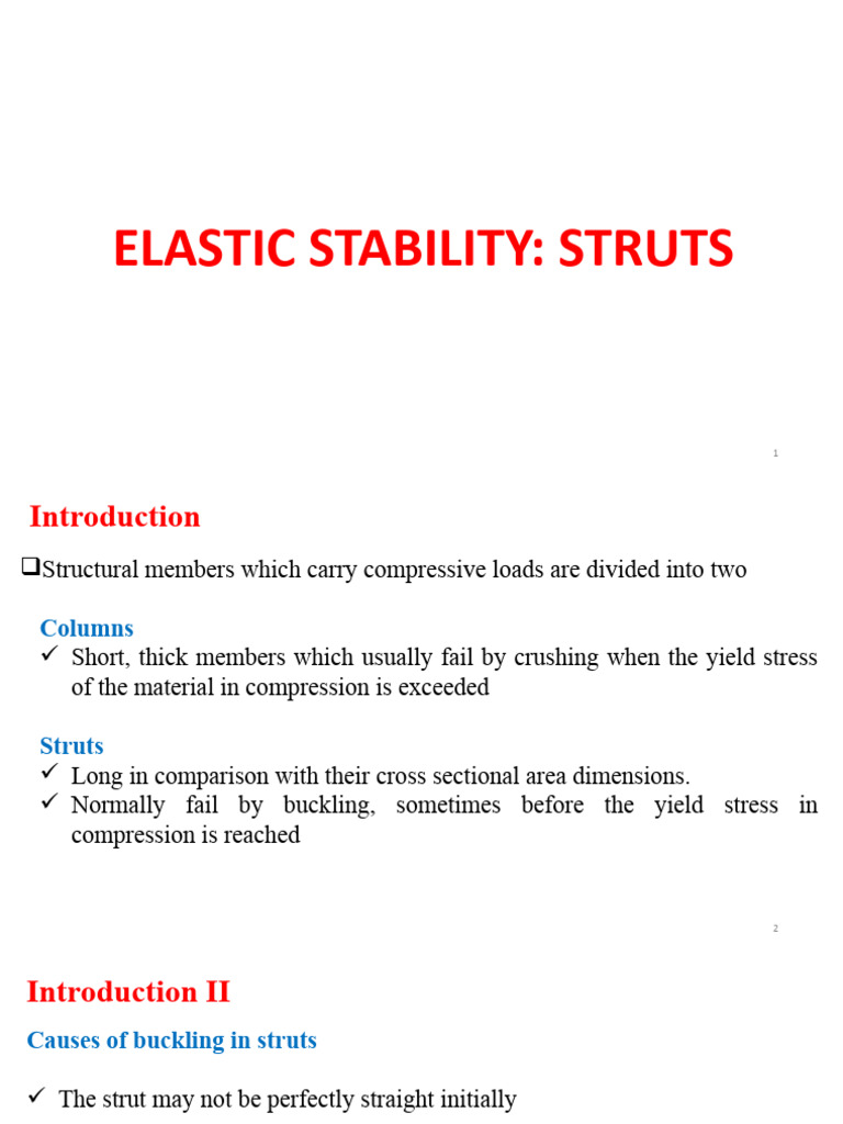 Struts | PDF | Buckling | Classical Mechanics