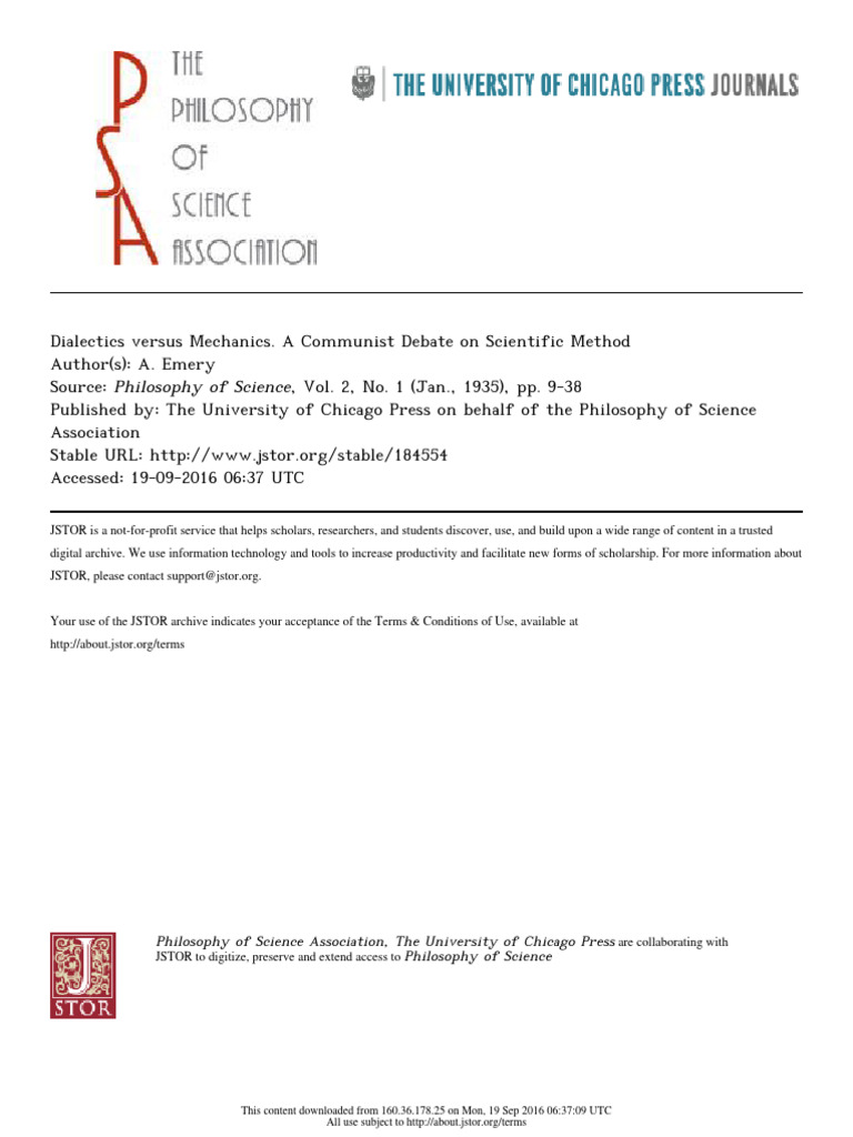 Dialectics vs. Mechanics Debate | PDF | Matter | Force
