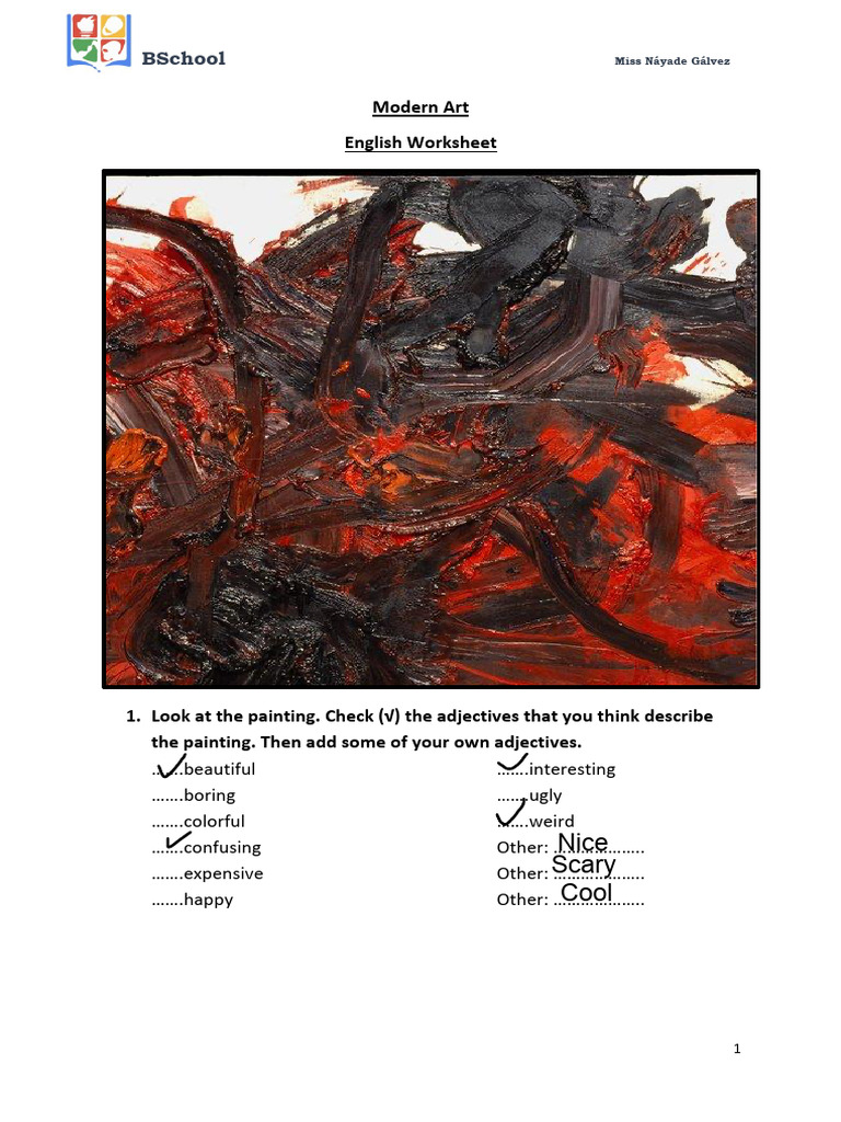 Modern Art Worksheet | PDF | Paintings | Impressionism