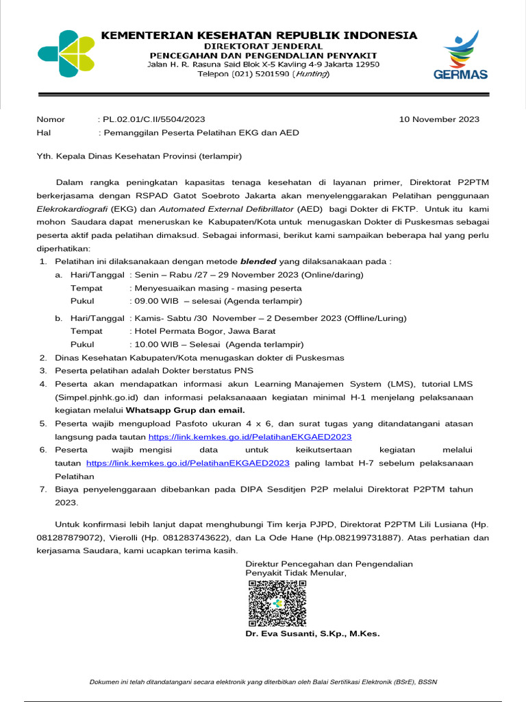Fix - Undangan Peserta Pelatihan EKG Dan AED 2023 | PDF