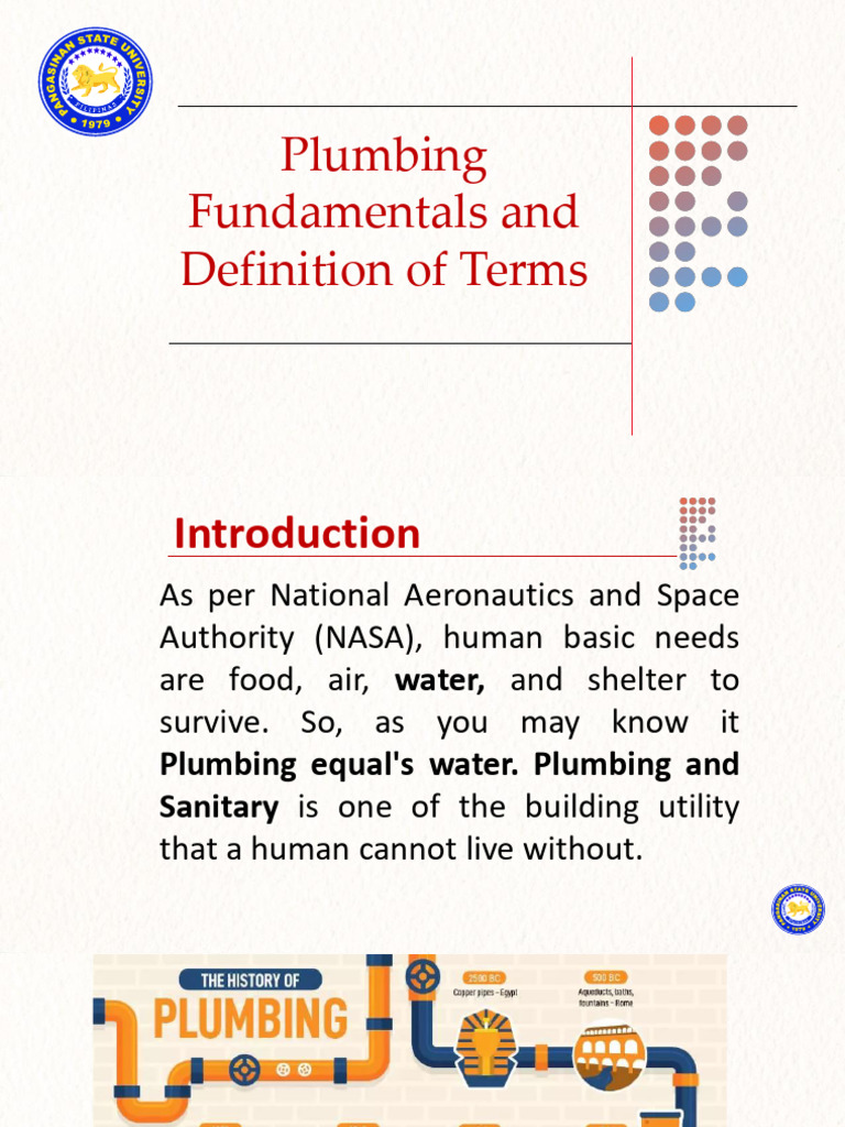1.0 Plumbing Fundamentals and Definition of Terms | PDF | Sanitary ...