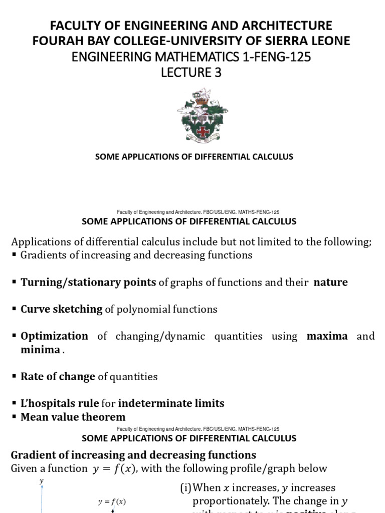 Eng Maths 12-Lecture 3 | PDF | Differential Calculus | Function ...
