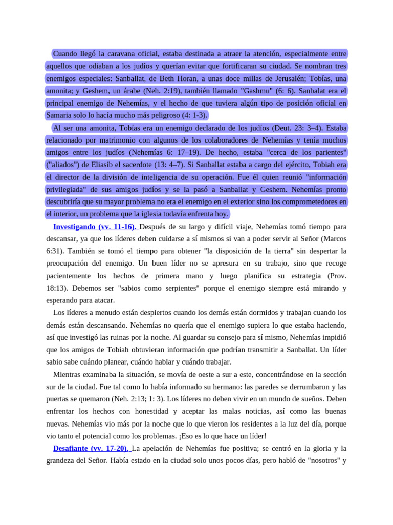 Nehemias 2 11-20 | PDF