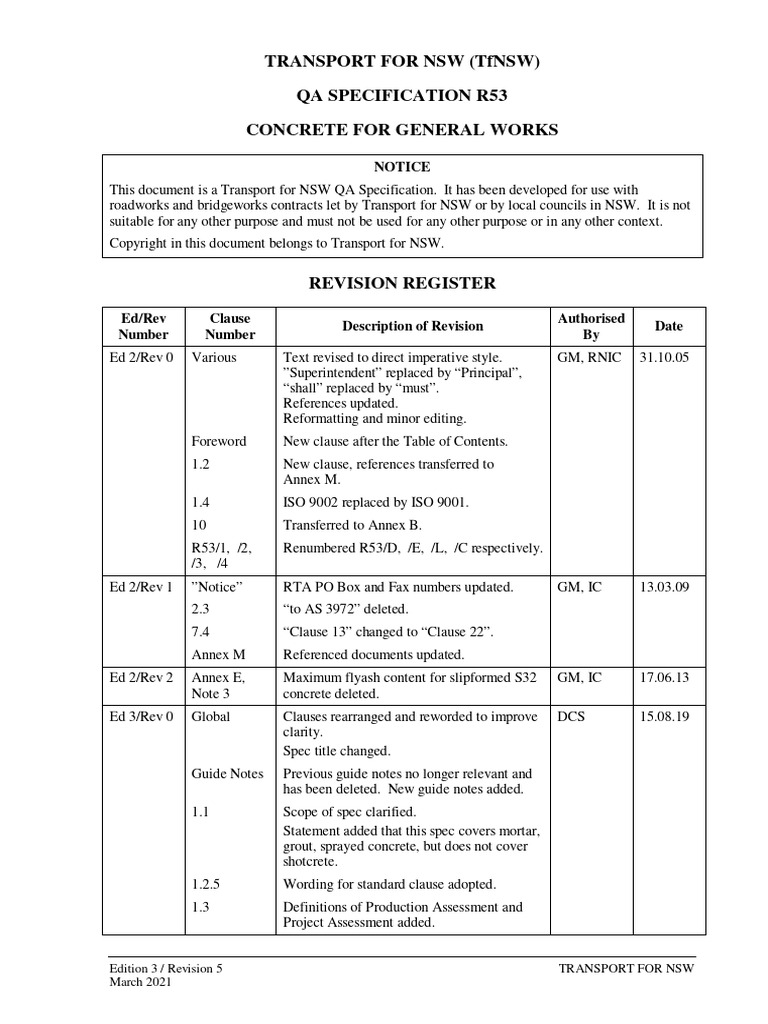 R053 - Concrete For General Works | PDF | Concrete | Cement