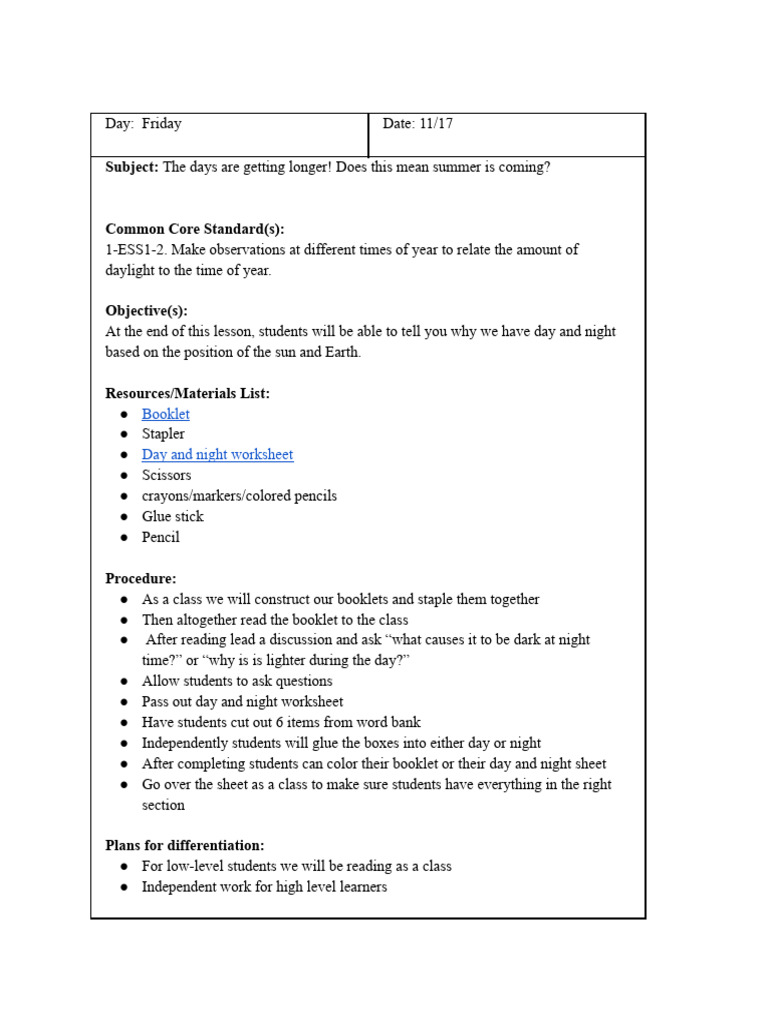 Integrated Thematic Unit Science Lesson Plan | PDF | Language Arts ...