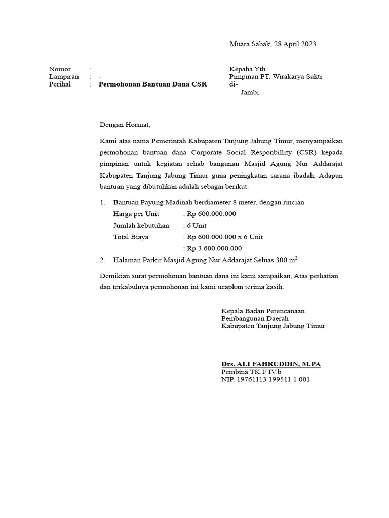 Permohonan CSR | PDF