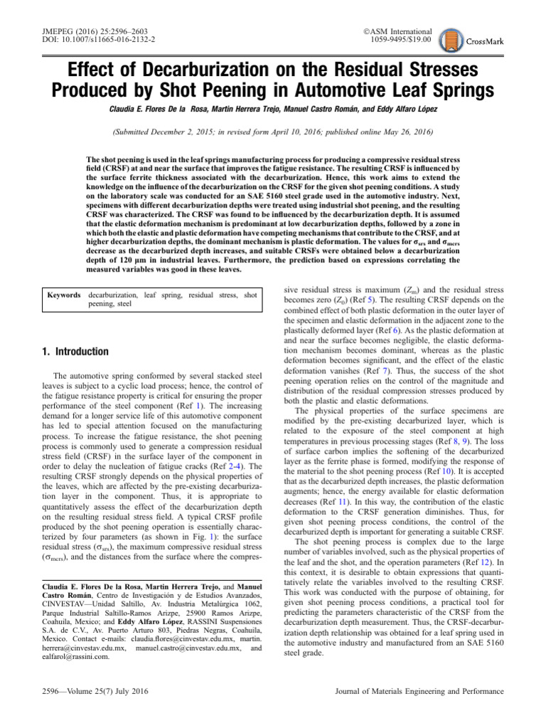 Effect of Decarburization On The Residual Stresses | PDF | Deformation (Engineering ...