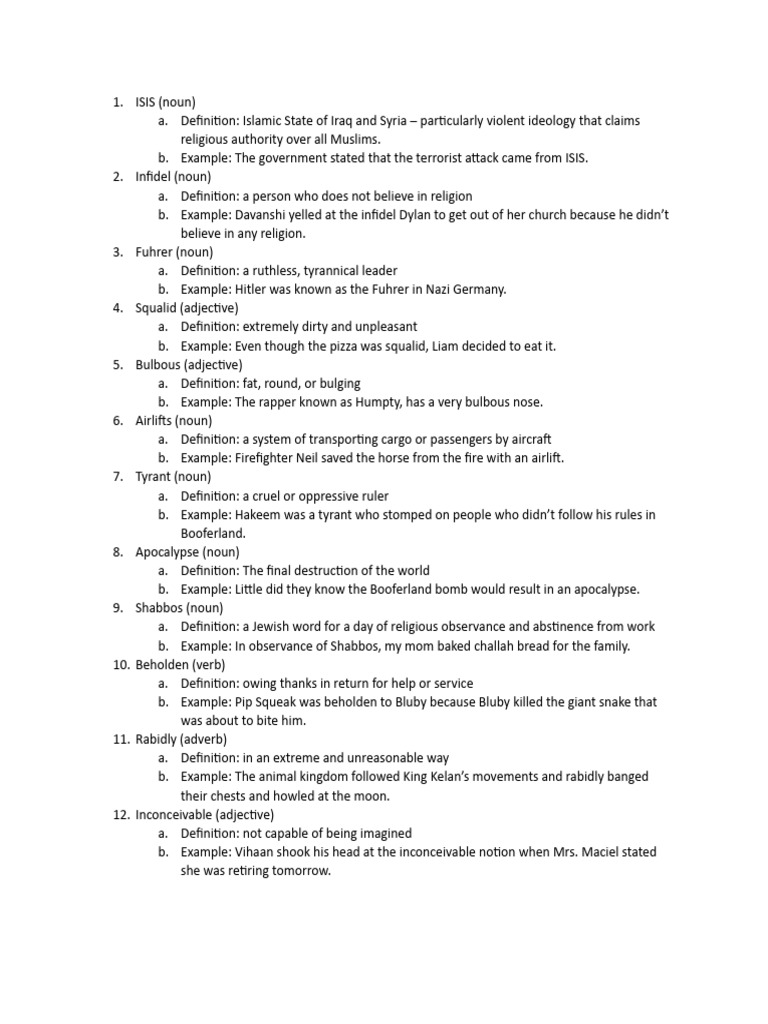 Refugee Vocabulary Week2 | PDF