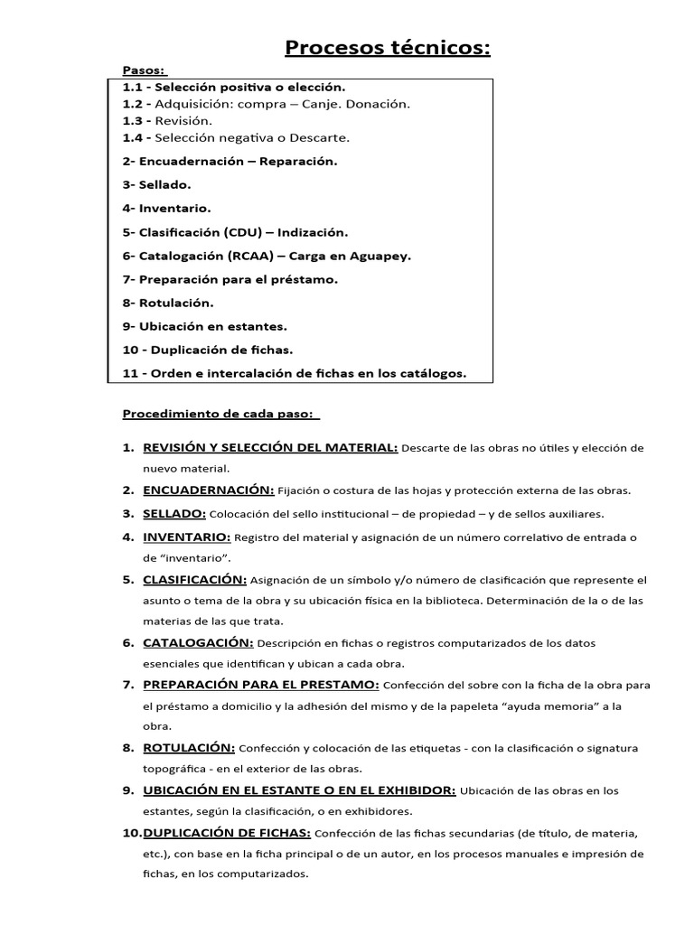 Procesos Técnicos Oficial Pdf Bibliotecas Informática