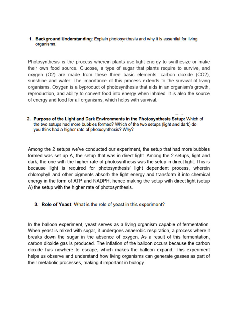 Lab Report | PDF | Photosynthesis | Cellular Respiration