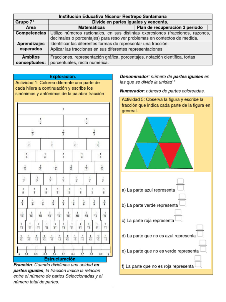 Taller Recuperacion Matematicas 7° Tercer Periodo | PDF | Objetos ...