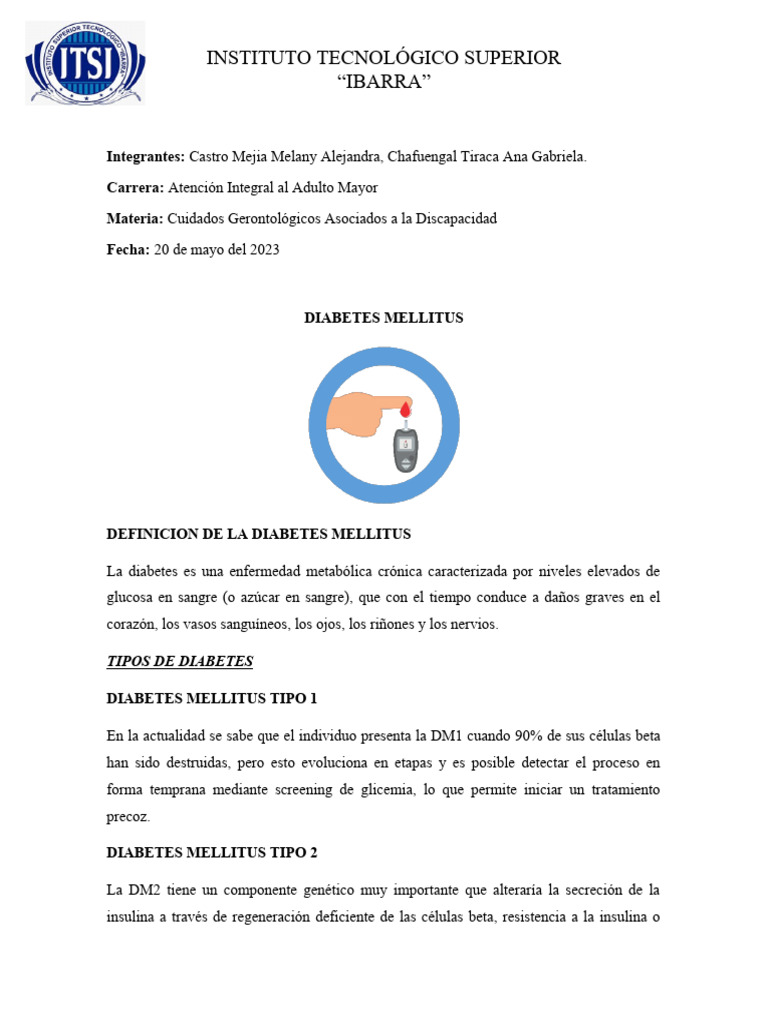 Definicion de La Diabetes Mellitus | PDF | Diabetes | Medicina CLINICA