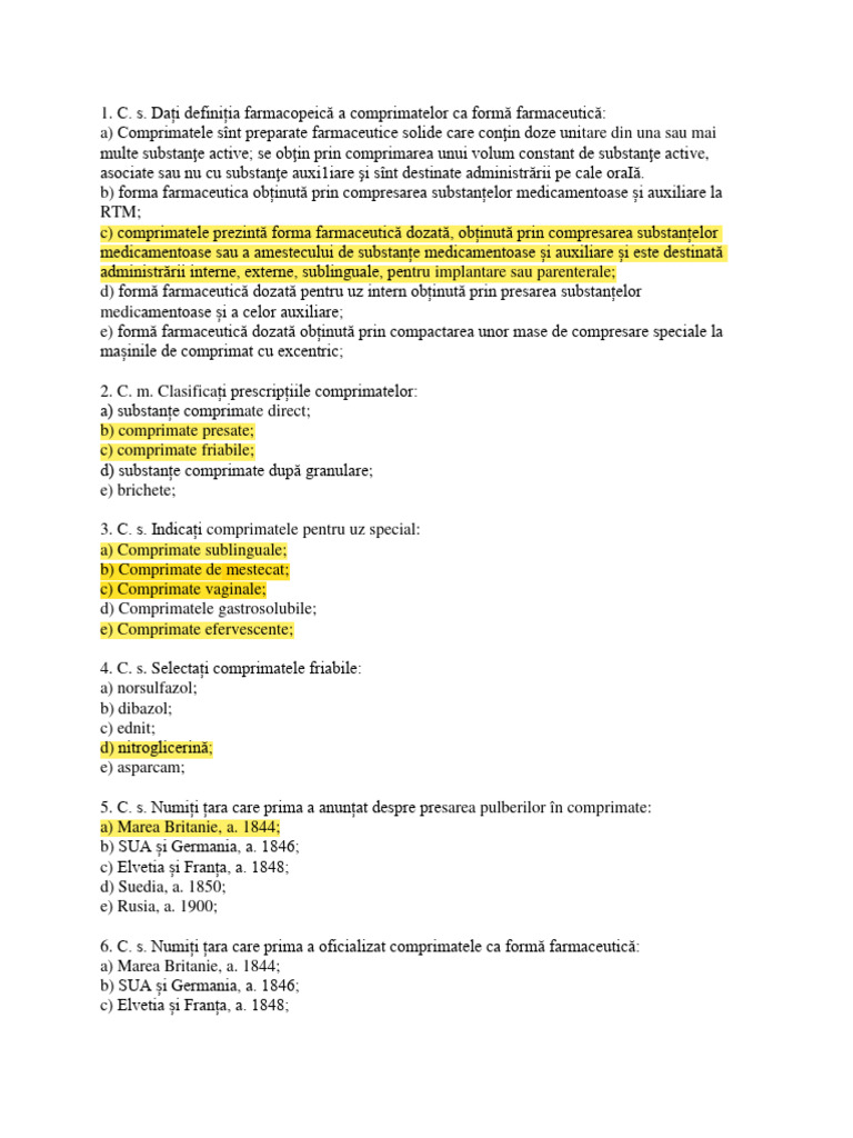 Teste Examene (Cu Raspunsuri) | PDF