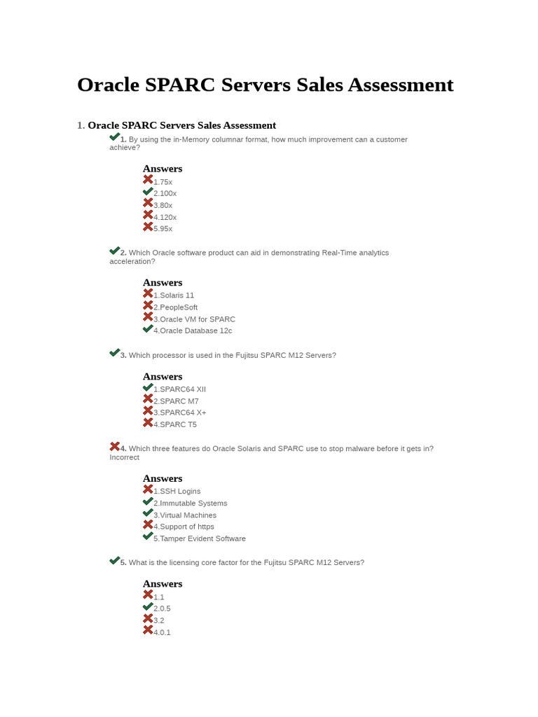 Oracle SPARC Servers Assessment | PDF | Cloud Computing | Oracle ...
