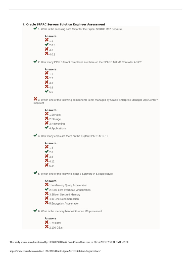 Oracle Sparc Server Solution Engineer | PDF | Oracle Corporation | Computing