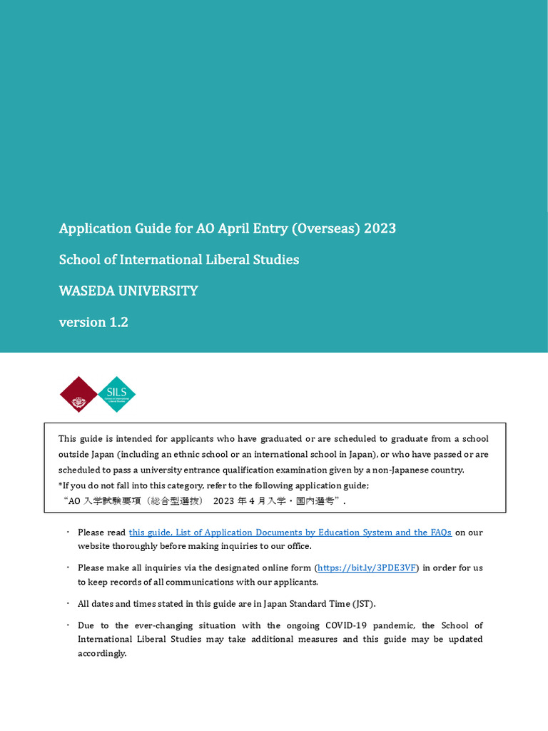 2023 April Application Guide Overseas | PDF | Test Of English As A ...
